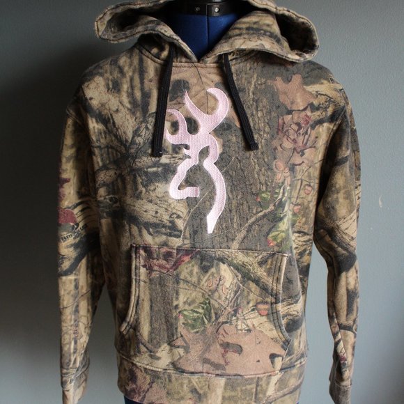 Browning | Tops | Browning For Her Greenpink Camo Long Sleeve Hoodie S ...